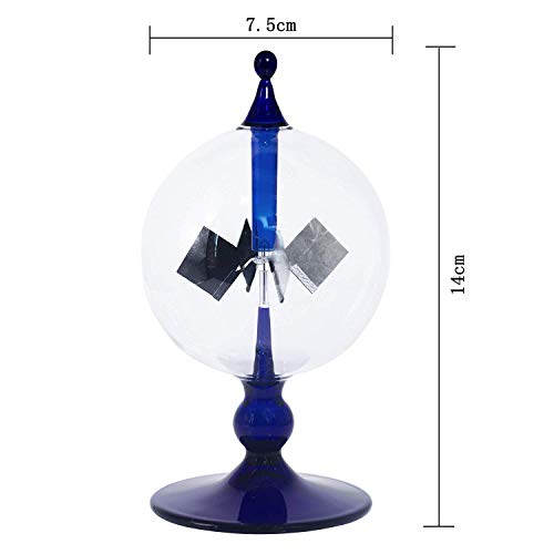 DORAMI Blue Solar Power Radiometer Sun Light Energy Crookes Spinning Vanes Windmill Gift Home Desk Decoration