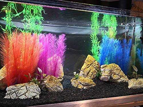 BEGONDIS Aquarium Decorations 3Pcs Fish Tank Artificial Green Water Plants Made of Silk Fabrics Plastic