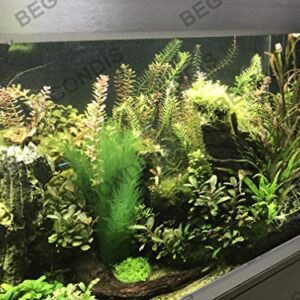 BEGONDIS Aquarium Decorations 3Pcs Fish Tank Artificial Green Water Plants Made of Silk Fabrics Plastic