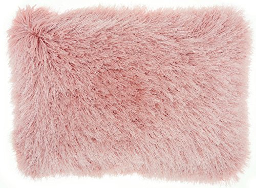 Mina Victory Shag Yarn Shimmer Shag Rose 14" x 20" Throw Pillow