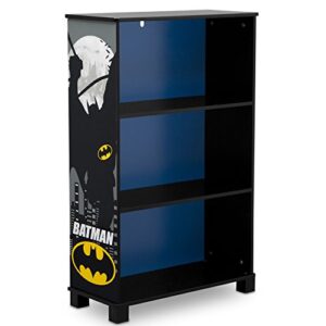 delta children deluxe 3-shelf bookcase - ideal for books, homeschooling & more, dc comics batman - greenguard gold certified, decor