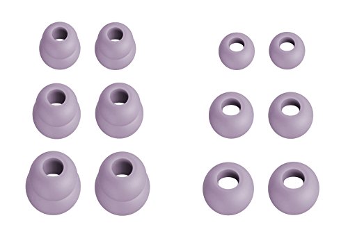 12pcs (DF-3sz) Light Purple Gray S/M/L Double Flange and Round Replacement Adapters Eartips Earbuds Compatible with BeatsX, Powerbeats 3 2 1, and Urbeats 3 Earphones Headphones