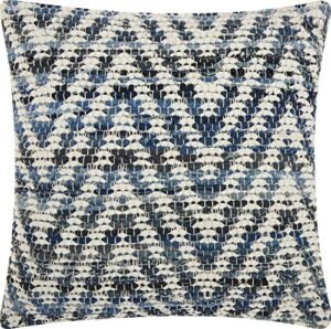 nourison mina victory dc933 life styles woven chevron throw pillow, 20" x 20", denim