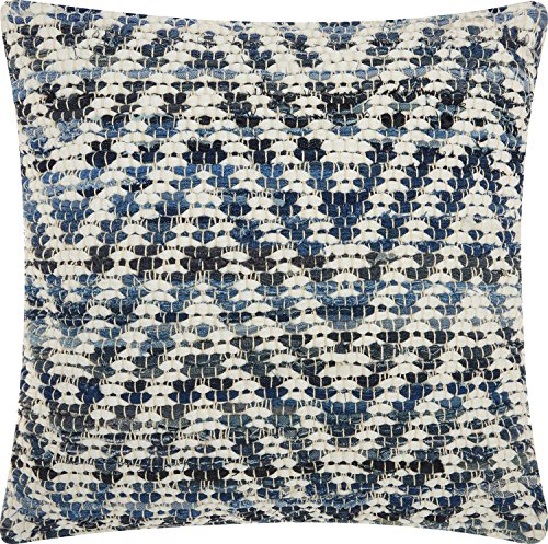 Nourison Mina Victory DC933 Life Styles Woven Chevron Throw Pillow, 20" x 20", Denim