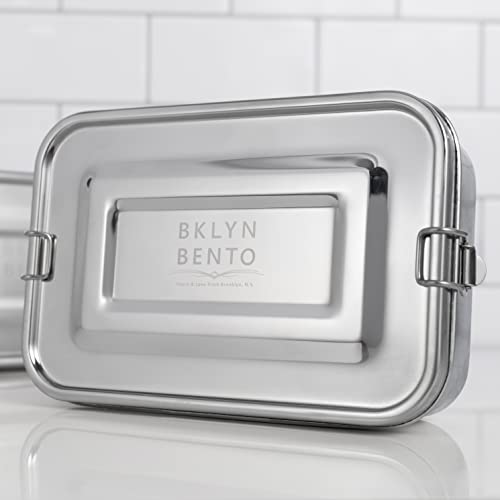 Stainless Steel (Single Compartment) Jumbo Bento Box. This Eco Friendly Food Storage Container Holds 6 ½ Cups Of Food. Perfect for Leftovers Or As A Large Metal Tiffin Lunchbox.