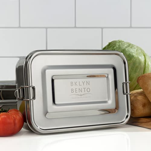 Stainless Steel (Single Compartment) Jumbo Bento Box. This Eco Friendly Food Storage Container Holds 6 ½ Cups Of Food. Perfect for Leftovers Or As A Large Metal Tiffin Lunchbox.