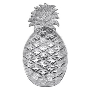 mariposa large pineapple platter, one size, silver