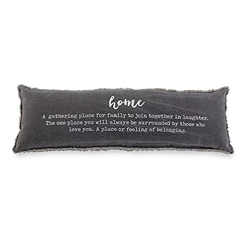 Mud Pie Home Definition Lumbar Decorative Accent Pillow, One Size (Pack of 1), Gray