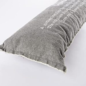 Mud Pie Home Definition Lumbar Decorative Accent Pillow, One Size (Pack of 1), Gray