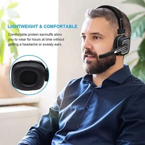 Electronic Home Truck Driver Bluetooth Headset/Office Headset with Microphone, BT 5.0 Wireless Over The Head Headset with Extra Boom Mic for Trucker,Truck Driver, Phones,Call Center, Skype, VoIP