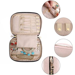 BAGSMART Jewelry Organizer Case Travel Jewelry Storage Bag for Necklace, Earrings, Rings, Bracelet, Soft Pink