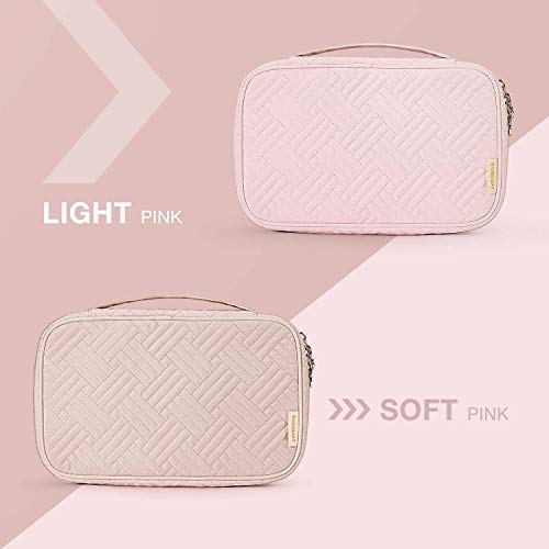 BAGSMART Jewelry Organizer Case Travel Jewelry Storage Bag for Necklace, Earrings, Rings, Bracelet, Soft Pink