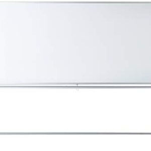 Offex Rolling Reversible Dry Erase 96"W x 40"H Double-Sided Magnetic Whiteboard with Aluminum Frame and Marker Tray - Perfect for School, Classroom, Conference and Presentation