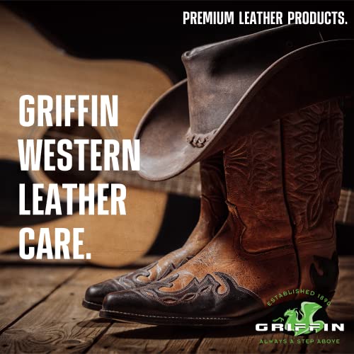 Griffin Western Leather Conditioner (8 oz.) - Non-Toxic Formula for Cowboy Boots, Leather Apparel, Furniture, Auto Interiors and More! - Made in the USA