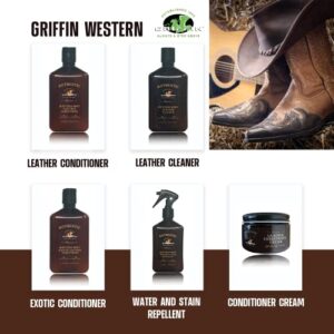 Griffin Western Leather Conditioner (8 oz.) - Non-Toxic Formula for Cowboy Boots, Leather Apparel, Furniture, Auto Interiors and More! - Made in the USA