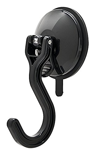 Bracketron Heavy Duty Vacuum Suction Cup MightyHooks Specialized for Many Surfaces - Kitchen, Bathroom & Home or Auto Organization (2 Pack) (Black/Small)