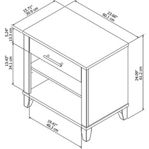 Bush Furniture Somerset Nightstand in Ash Gray