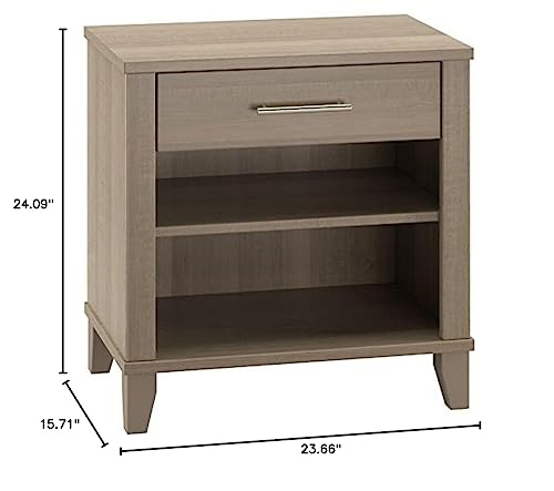 Bush Furniture Somerset Nightstand in Ash Gray