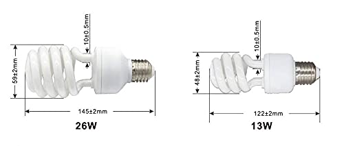 LUCKY HERP 15.0 UVB Intense Fluorescent Terrarium Lamp,Reptile UB Bulb Light,Compact Bulb (26 Watt)