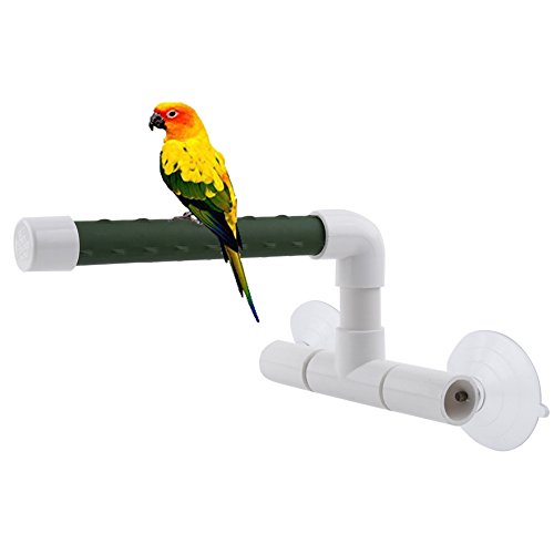 Bird Shower Stand, Portable Bird Perches for Shower, Foldable Suction Cup Window Shower Bath Wall Paw Grinding Stand Toy, Nonslip Bath Perch Toys for Parrot Budgie Cockatoo Other Similar Size Birds