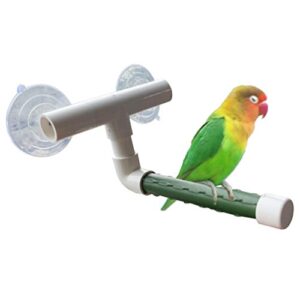 Bird Shower Stand, Portable Bird Perches for Shower, Foldable Suction Cup Window Shower Bath Wall Paw Grinding Stand Toy, Nonslip Bath Perch Toys for Parrot Budgie Cockatoo Other Similar Size Birds