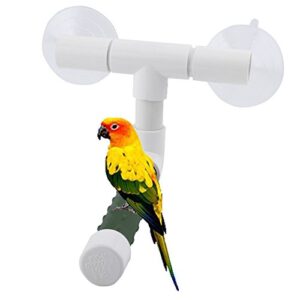 Bird Shower Stand, Portable Bird Perches for Shower, Foldable Suction Cup Window Shower Bath Wall Paw Grinding Stand Toy, Nonslip Bath Perch Toys for Parrot Budgie Cockatoo Other Similar Size Birds