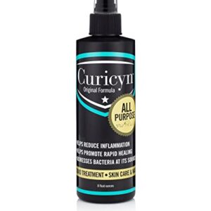 Curicyn, Wound Treatment Spray for All Animals - Original Formula, Helps Reduce Inflammation, Easy and Effective Pet Wound Care, Dog and Cat Skin Care Infection Treatment, - 8 oz Spray Bottle