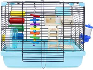 hamster cage | dwarf hamster habitat with exercise wheel, water bottle & accessories | 18" l x 12.5" w x 13.5" h by galapet