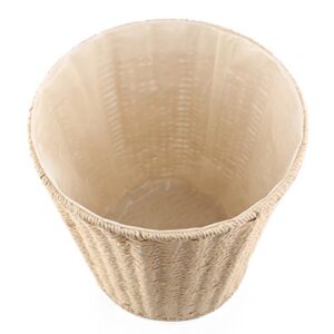 pinchuanghui lidless trash can woven iron frame household garbage bin wastebasket,khaki