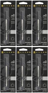 6 x cross slim black ballpoint ink refill (8783-2)