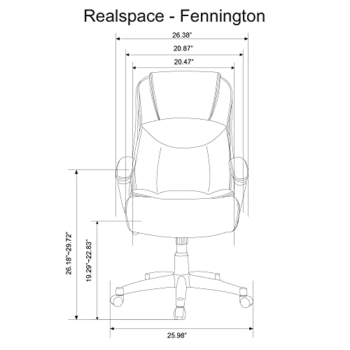 Realspace® Fennington Bonded Leather High-Back Chair, Brown/Black