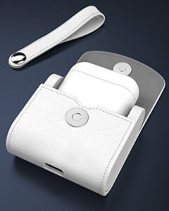 encased airpods case leather (genuine lambskin) carrying cover compatible w/apple air pods charging case