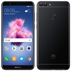 huawei p smart (32gb) 5.6" fullview display & dual camera's, 4g lte dual-sim factory unlocked w/ fingerprint scanner fig-l23 international model, no warranty (black)