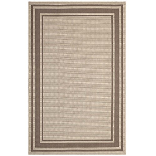 Modway Rim Solid Border 8x10 Indoor and Outdoor In Light and Dark Beige