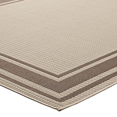 Modway Rim Solid Border 8x10 Indoor and Outdoor In Light and Dark Beige