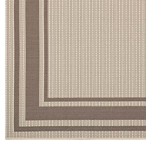 Modway Rim Solid Border 8x10 Indoor and Outdoor In Light and Dark Beige