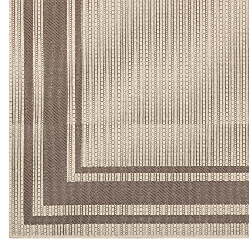 Modway Rim Solid Border 8x10 Indoor and Outdoor In Light and Dark Beige