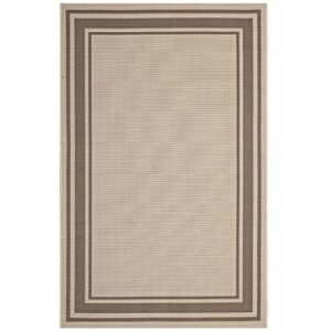 Modway Rim Solid Border 8x10 Indoor and Outdoor In Light and Dark Beige