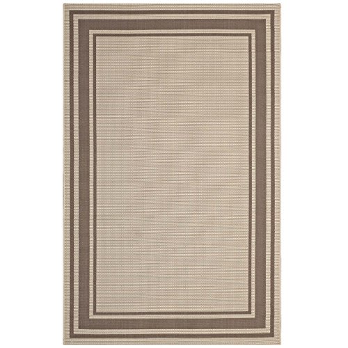 Modway Rim Solid Border 8x10 Indoor and Outdoor In Light and Dark Beige