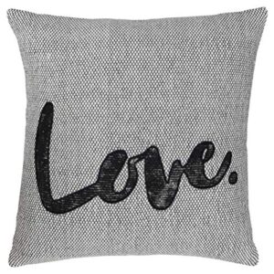 signature design by ashley "love" mattia throw pillow, 18 x 18 inches, gray & black