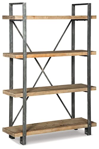 Signature Design by Ashley Forestmin Vintage 4 Tier Wood Bookcase, Light Brown