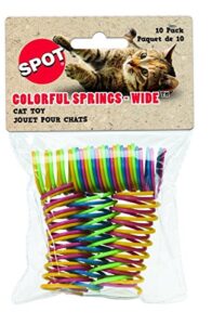 ethical pet wide durable heavy gauge plastic colorful springs cat toy, 10 count per pack (2 pack (20 total))