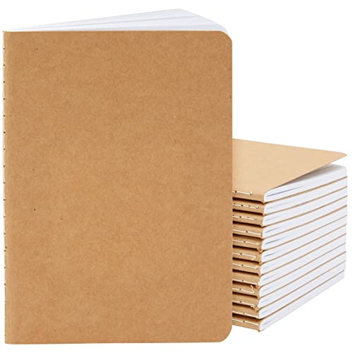 12-Pack Kraft Paper Notebooks A6 Size, 4x6 In Writing Journal with 80 Lined Pages, Notebook Set for Students, Writing, Classroom, Travel, Business, Office Supplies