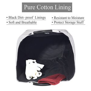 Large Collapsible Laundry Hamper Bag with Handles, 15 x 15 x 26 Inches Foldable Clothes Basket for Washing Storage