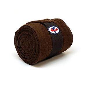 professional's choice polo wraps double-sided fleece | secure hook and loop closure | nine feet long | machine washable | chocolate