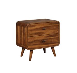 coaster furniture robyn mid century modern 2 drawer nightstand bedroom bedside table storage drawers dark walnut 205132