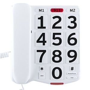 home intuition big button corded phone for hearing and visually impaired telephone for seniors with extra loud ringer