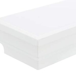 kieragrace Madison Contoured Floating Wall Shelf - White, 16", Set of 3