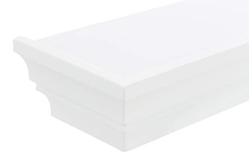 kieragrace Madison Contoured Floating Wall Shelf - White, 16", Set of 3