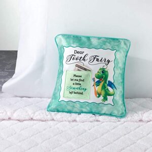 Lillian Rose, Green, 7.75 by 7.5 Dragon Tooth Fairy Pillow